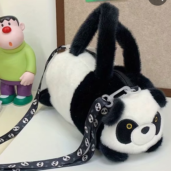 Bags | Nwot Panda Bear Bag Cross Body Purse Bag Clutch Plush Kawaii Bag ...